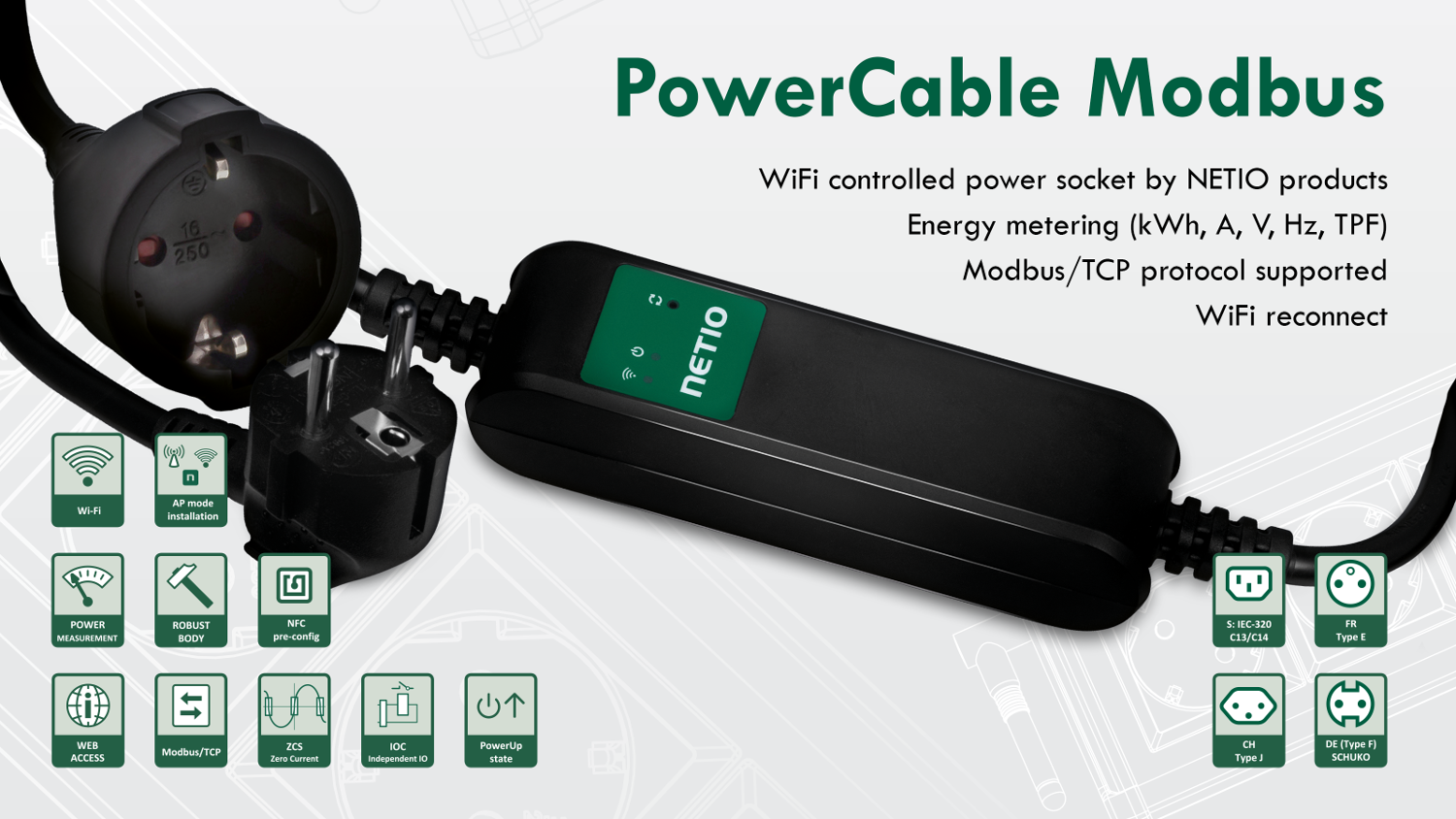 PowerCable Modbus 101x | NETIO product a.s.