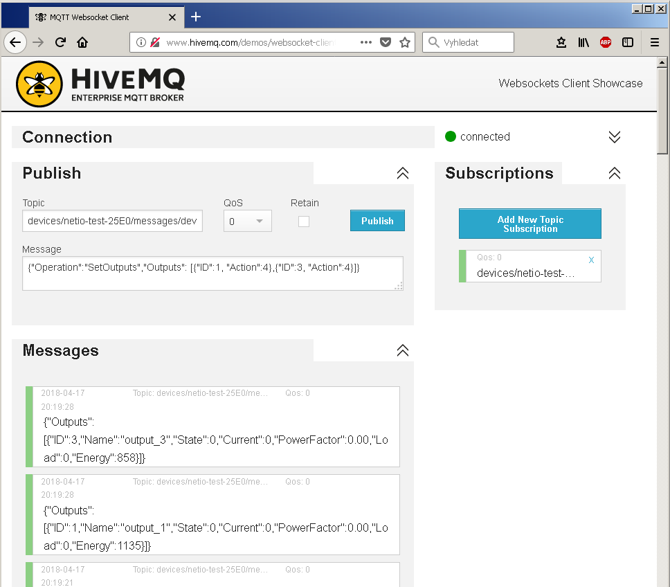 An12 Mqtt Control Of Netio Smart Sockets Using The Hivemq Broker Netio Products Smart Power