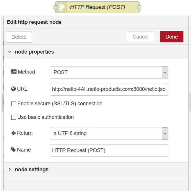 An30 Node Red Example Of Rest Json Communication With Netio 4x Netio Products Smart Power