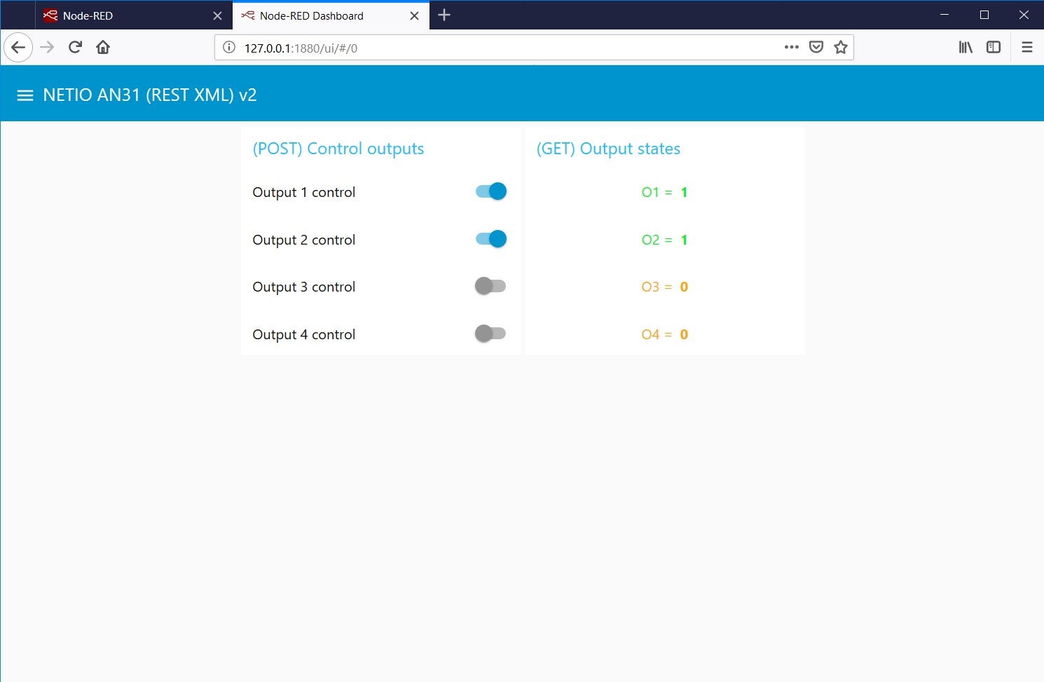 An31 Node Red Example Of Rest Xml Communication With Netio 4x Netio Products Smart Power