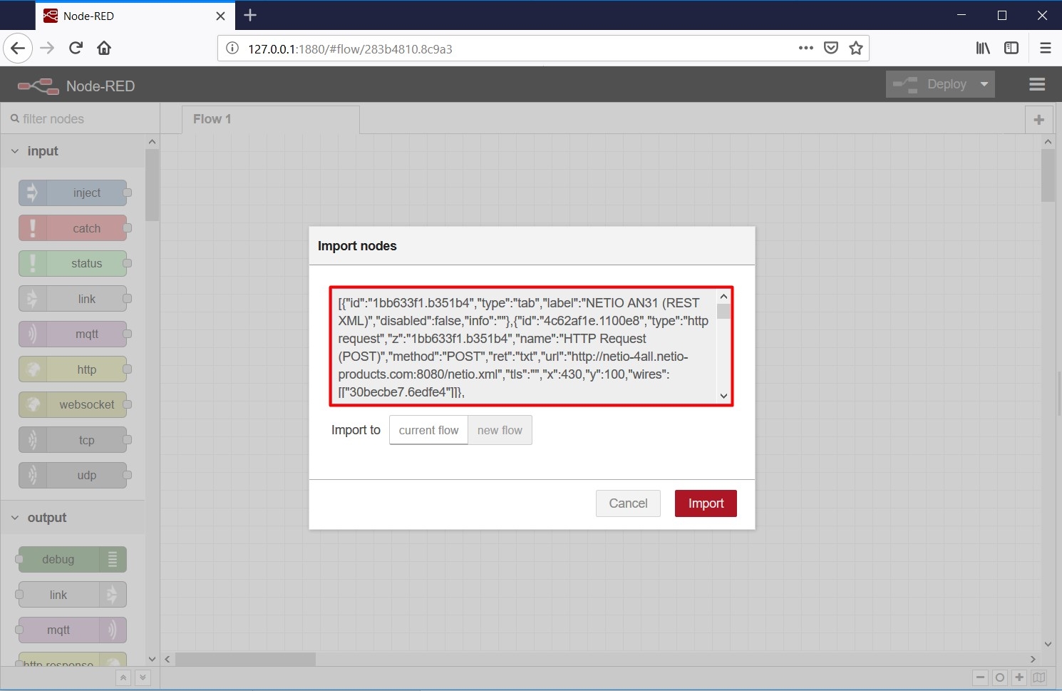 An31 Node Red Example Of Rest Xml Communication With Netio 4x Netio Products Smart Power