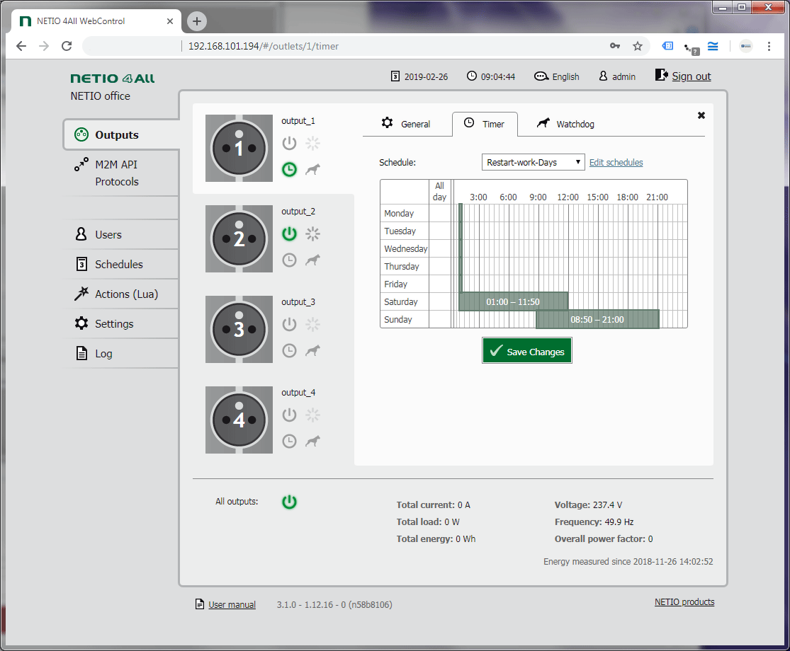 Use scheduler to control power sockets automatically!