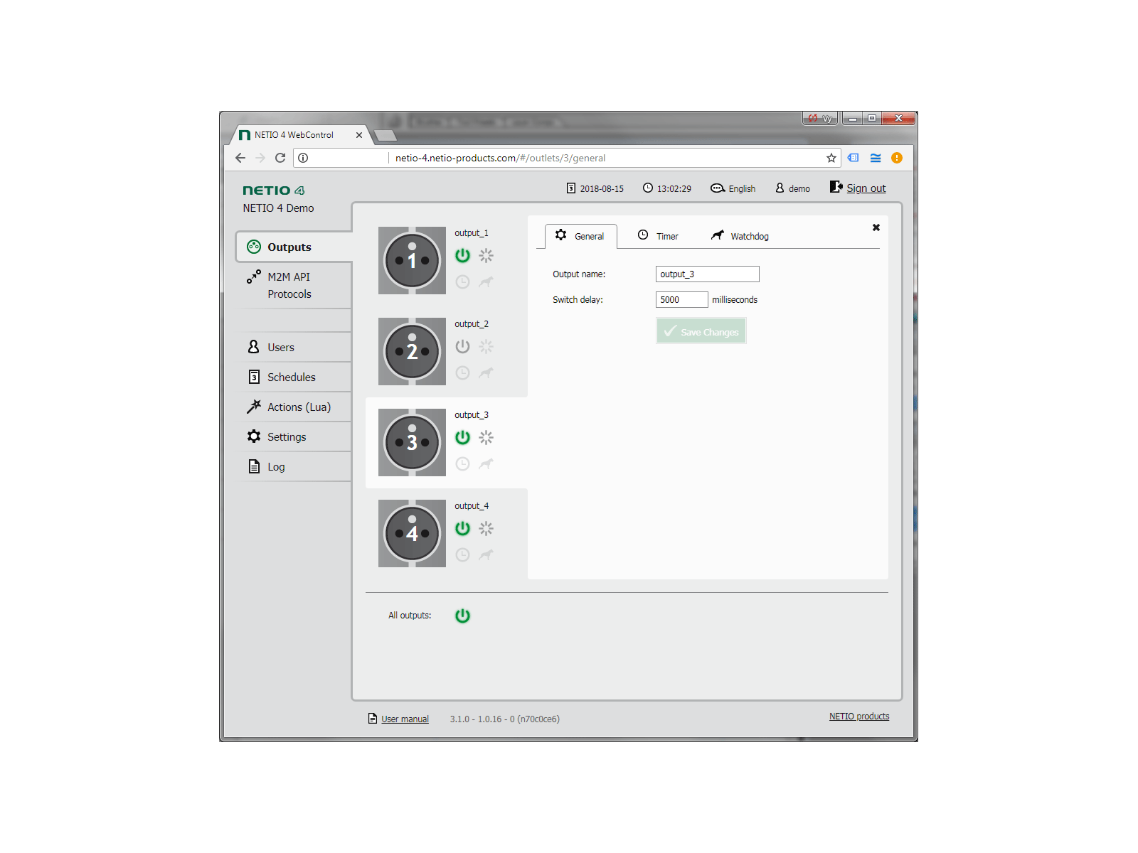 NETIO 4: Progammable smart 230V power strip with LAN and WiFi